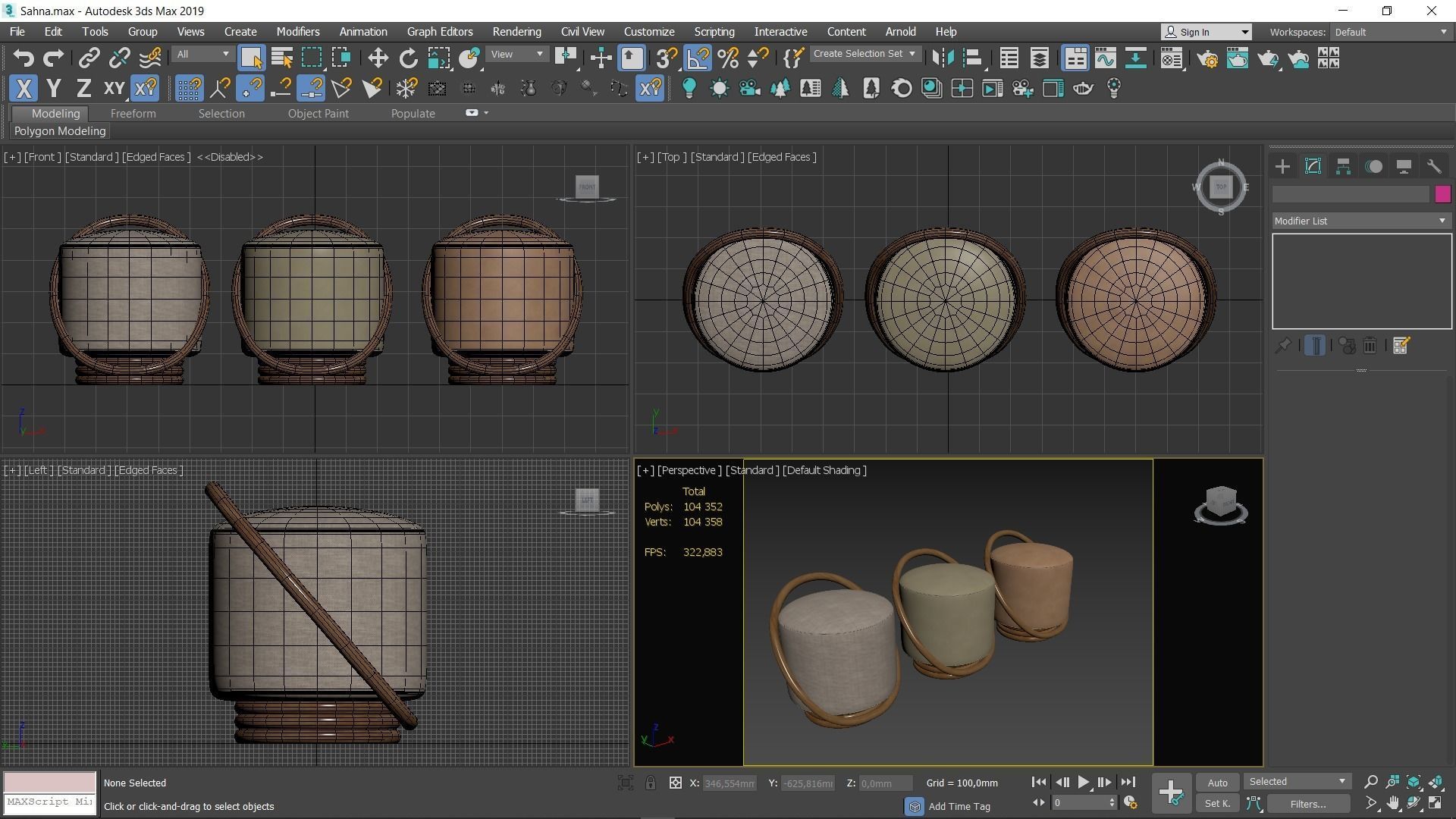 3D model SMILE Pouf VR / AR / low-poly | CGTrader