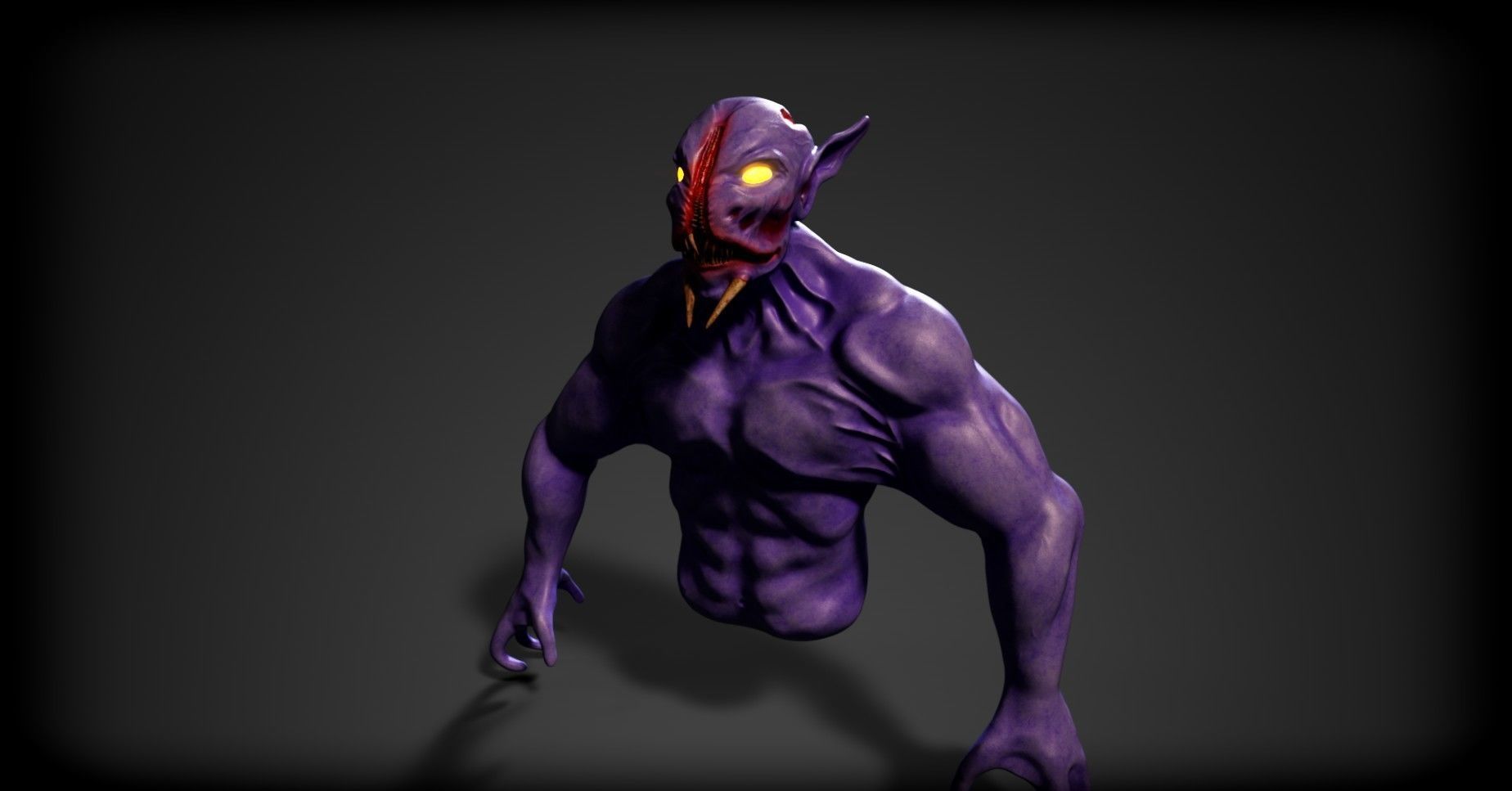 Balanar creature with glowing eyes 3D model | CGTrader