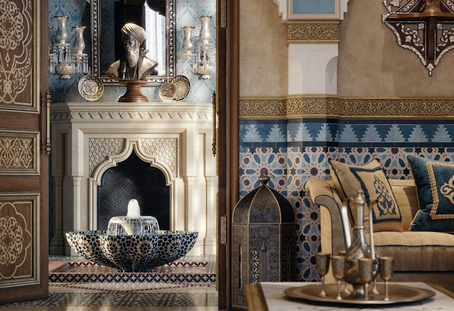 Arabic Fireplace oriental style 3D model | CGTrader