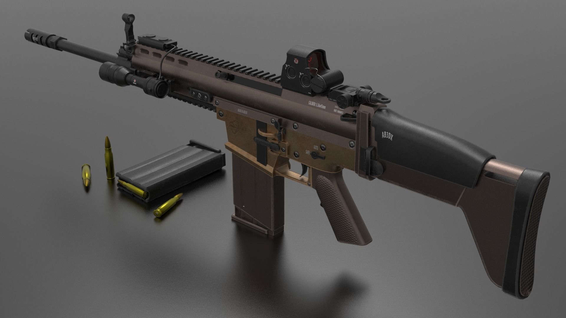 3D model FN Scar Gun VR / AR / low-poly | CGTrader