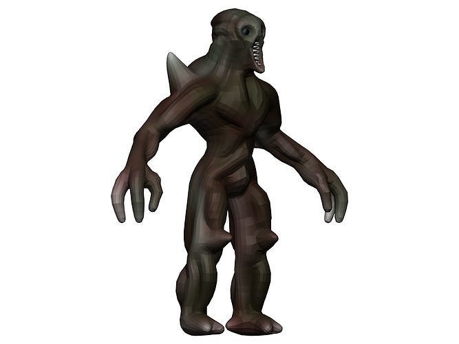 3D model Monster humanoid creature with arms and legs VR / AR / low ...