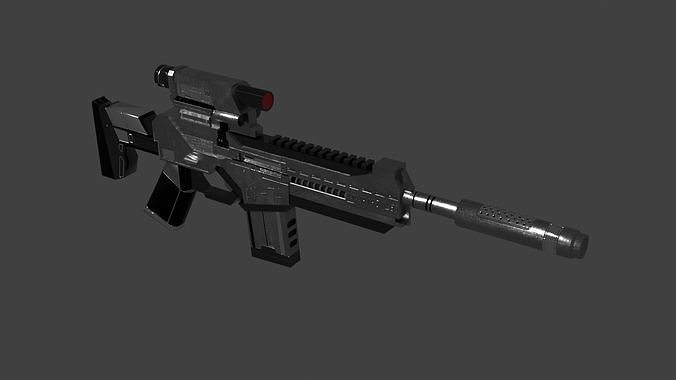3D model AX-7 Assault Rifle VR / AR / low-poly | CGTrader