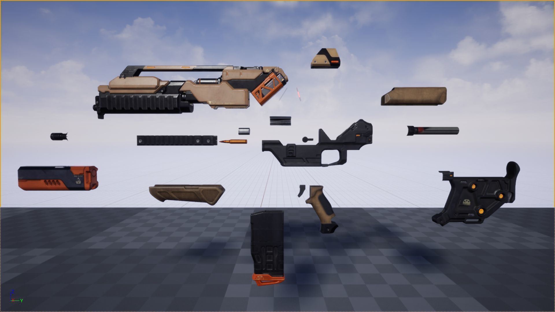 3D model Sci Fi Assault Rifle Game Ready VR / AR / low-poly | CGTrader