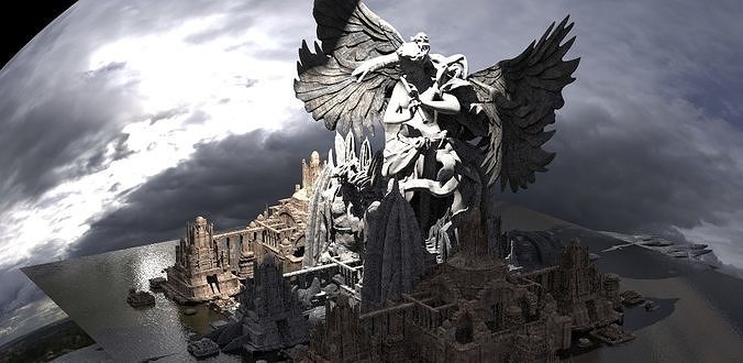 Fallen Angel Serpents Entrance 3D model | CGTrader