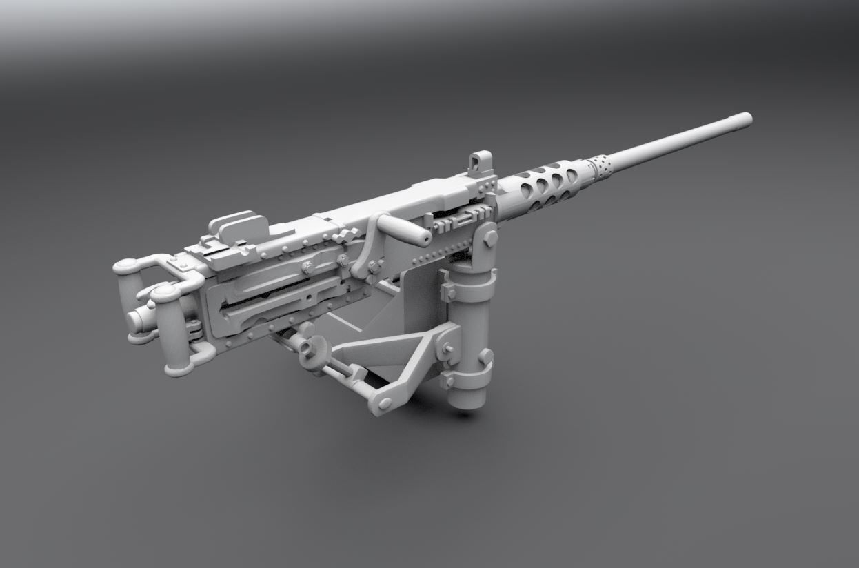 M2 50cal scale model 3D model 3D printable | CGTrader