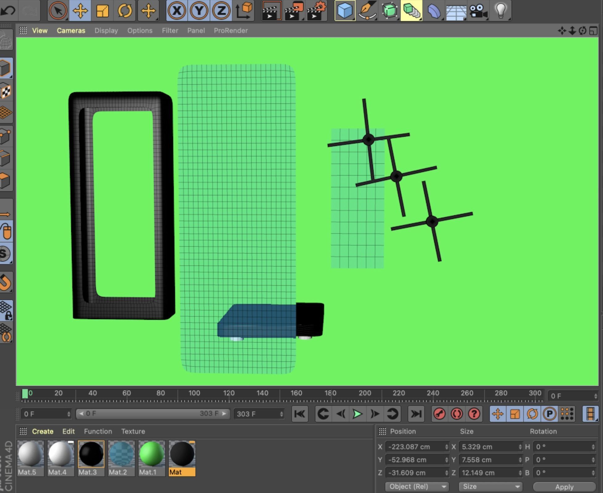 Hologram two meters stand black box animated -three holograms 3D model ...