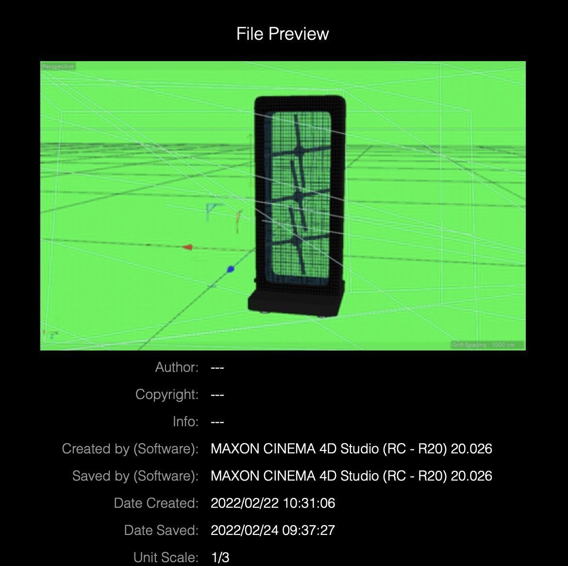 Hologram two meters stand black box animated -three holograms 3D model ...