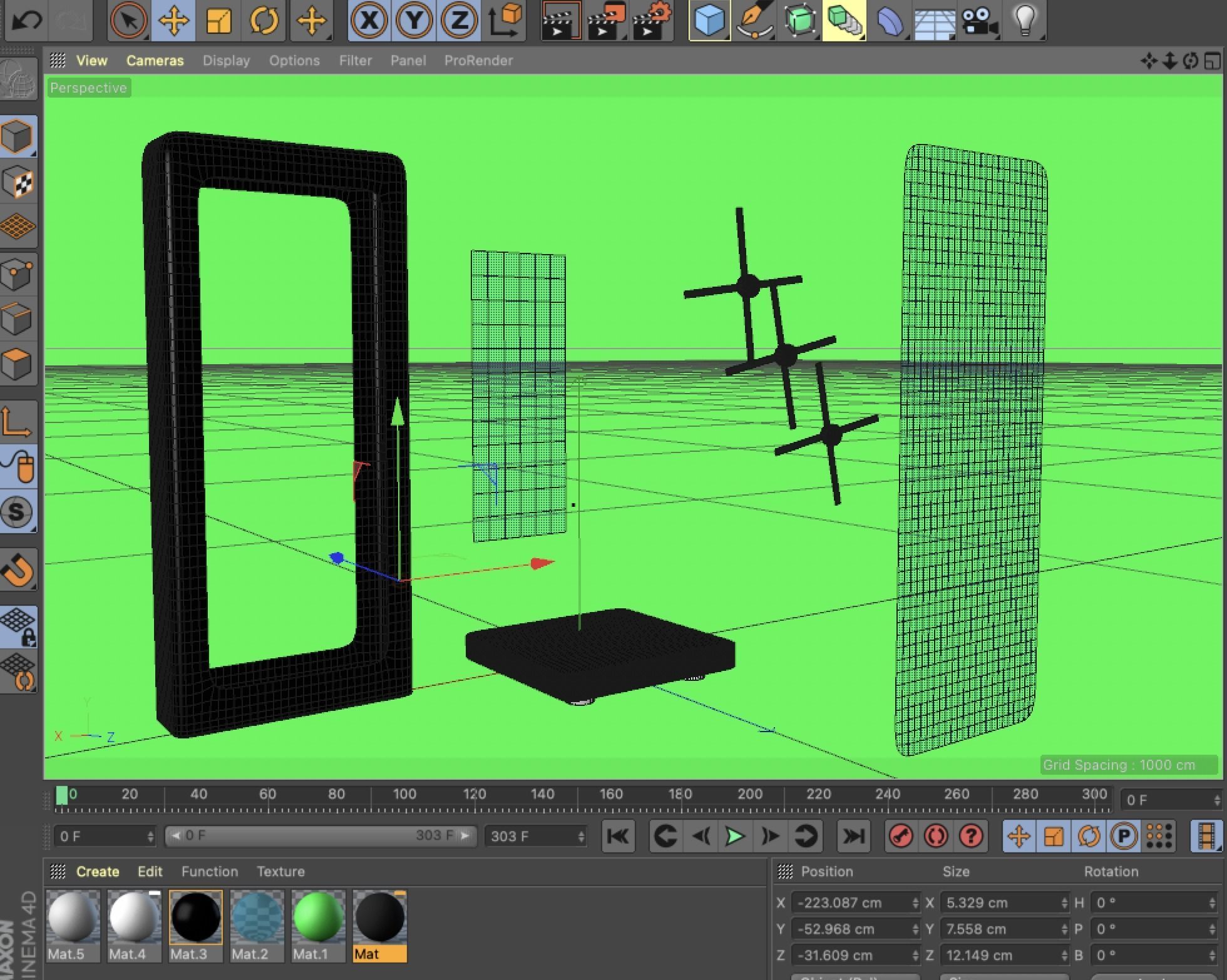 Hologram two meters stand black box animated -three holograms 3D model ...