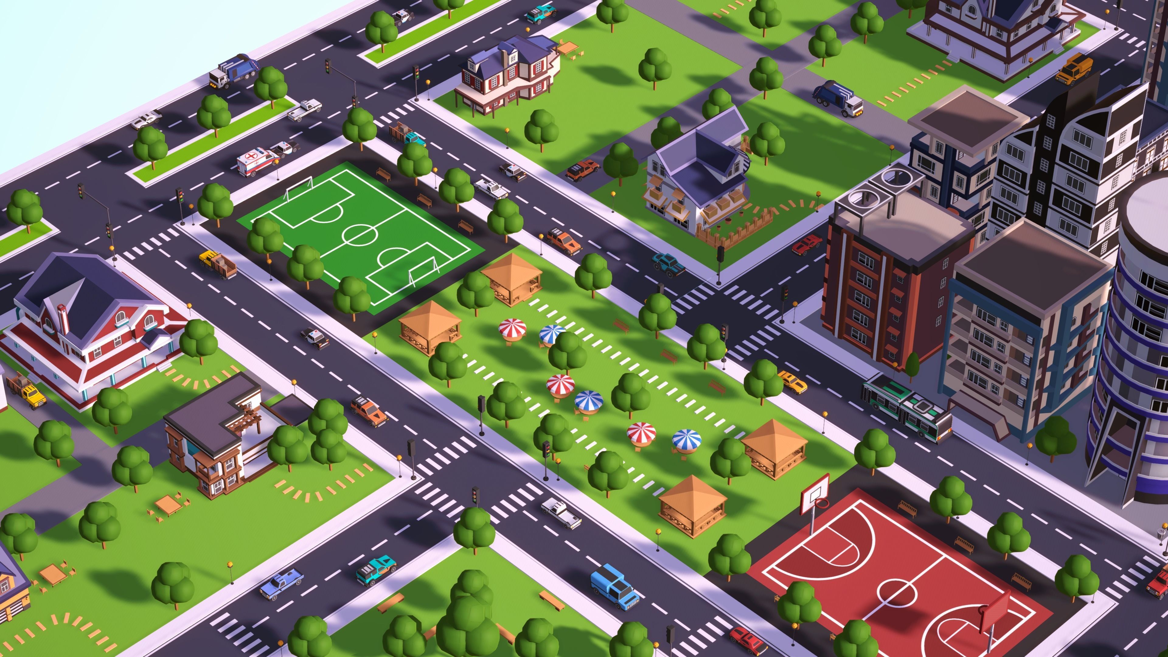 3D model POLYPACK - Low Poly City Pack VR / AR / low-poly | CGTrader