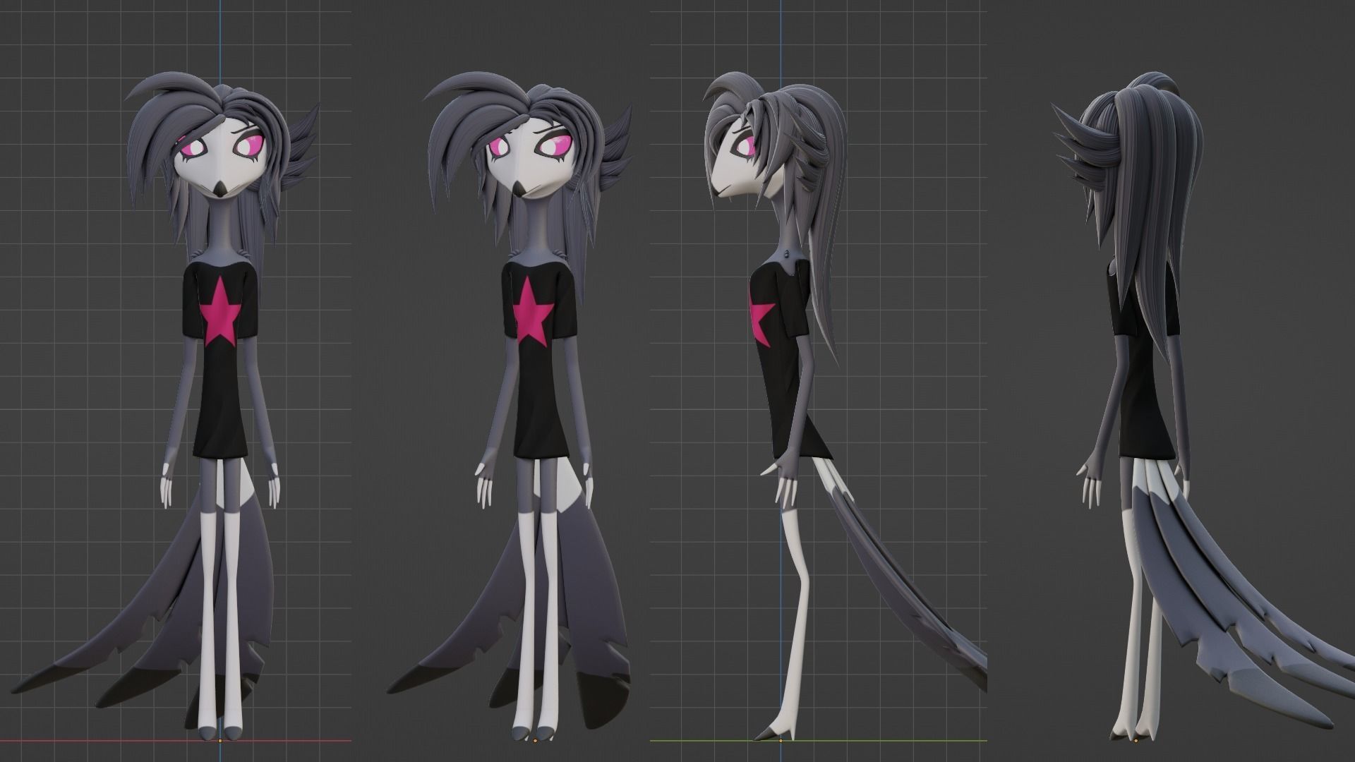 3D model Octavia Goetia from Helluva Boss VRChat Avatar VR / AR / low ...
