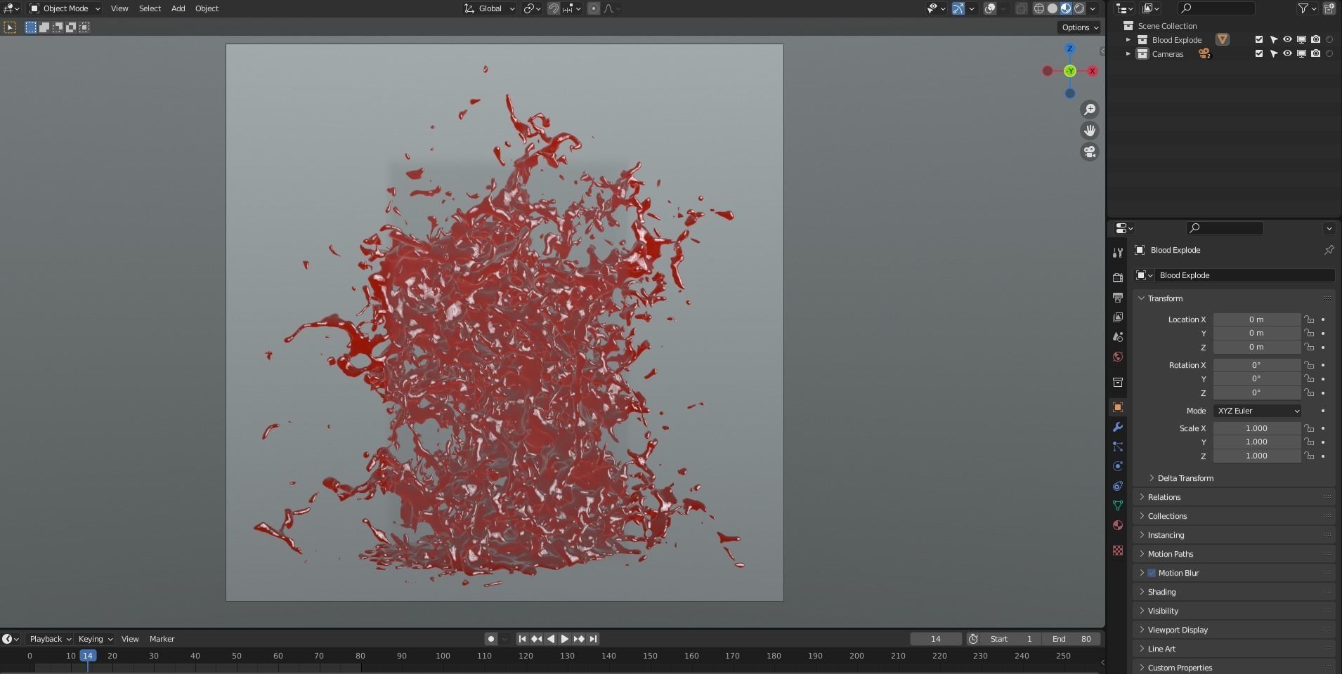 Animated Blood Splash Explode 3D model animated | CGTrader