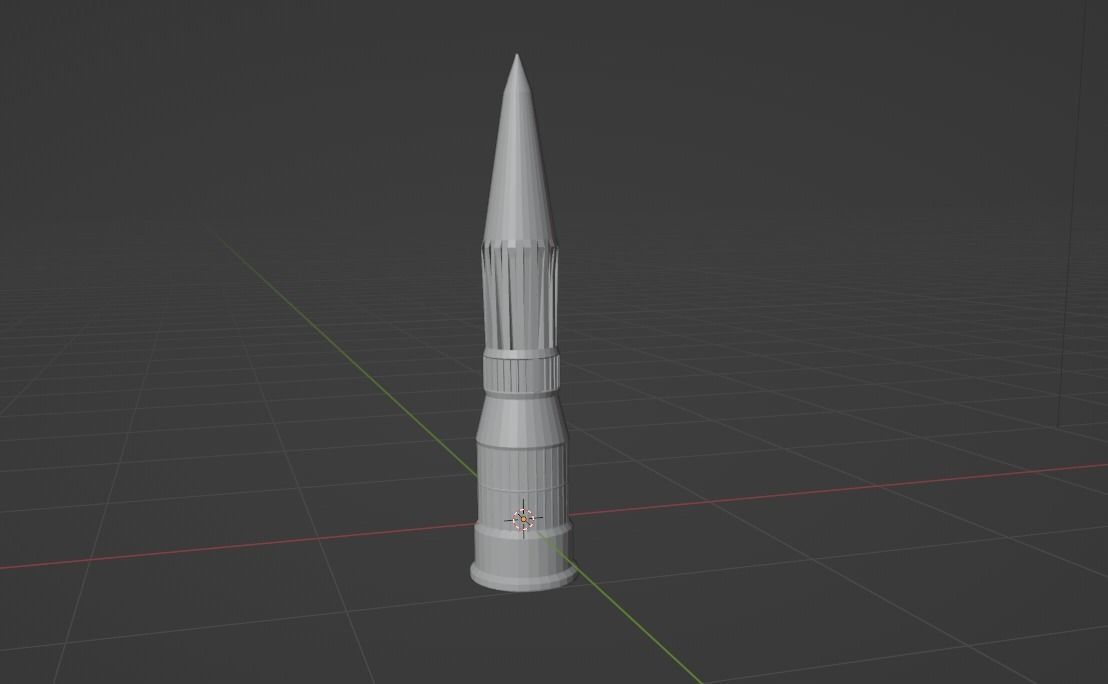 This is a regular noncaliber bullet was made using Blender 3D 3D model ...