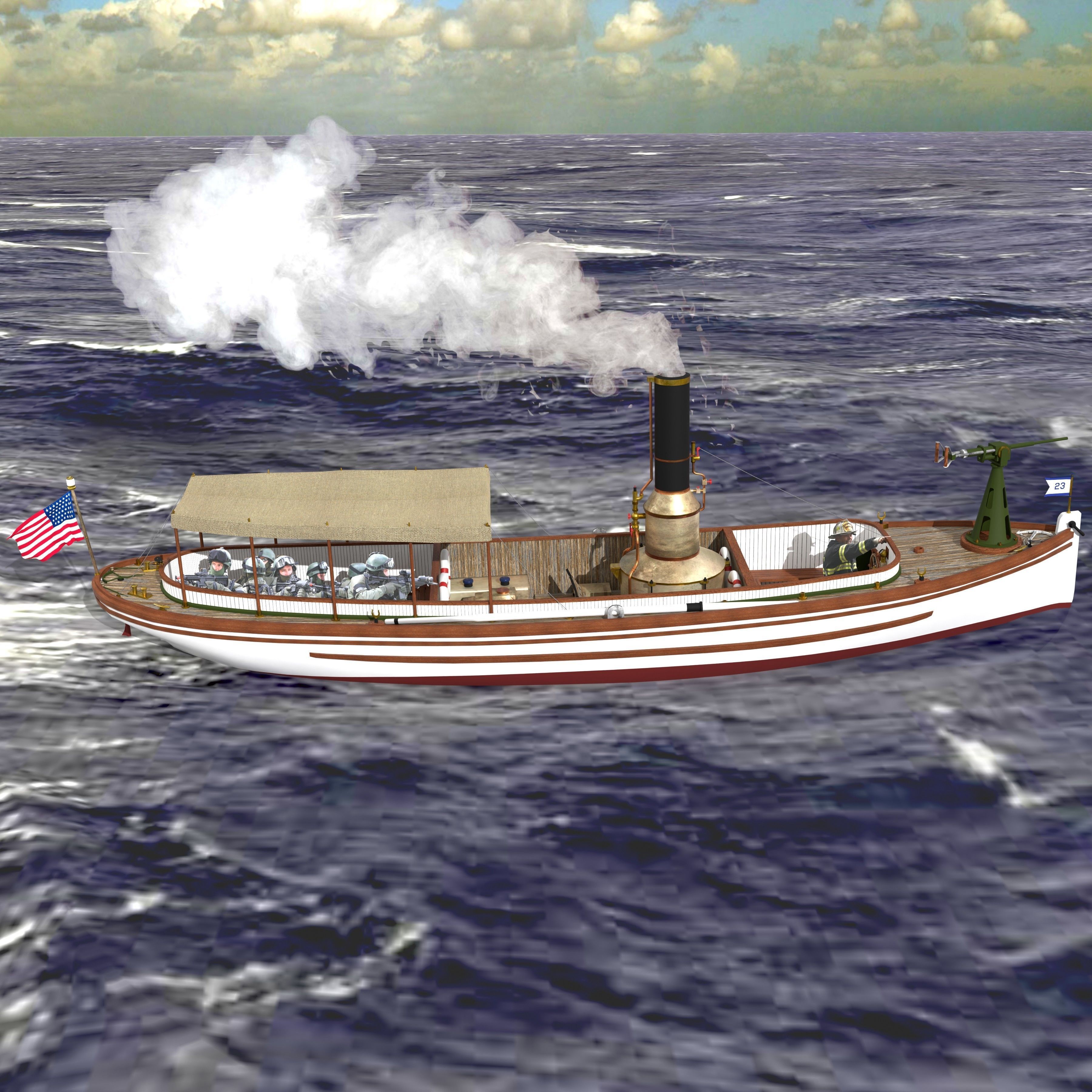 3D model STANDARD STEAM CUTTER - 1902 - US NAVY VR / AR / low-poly ...