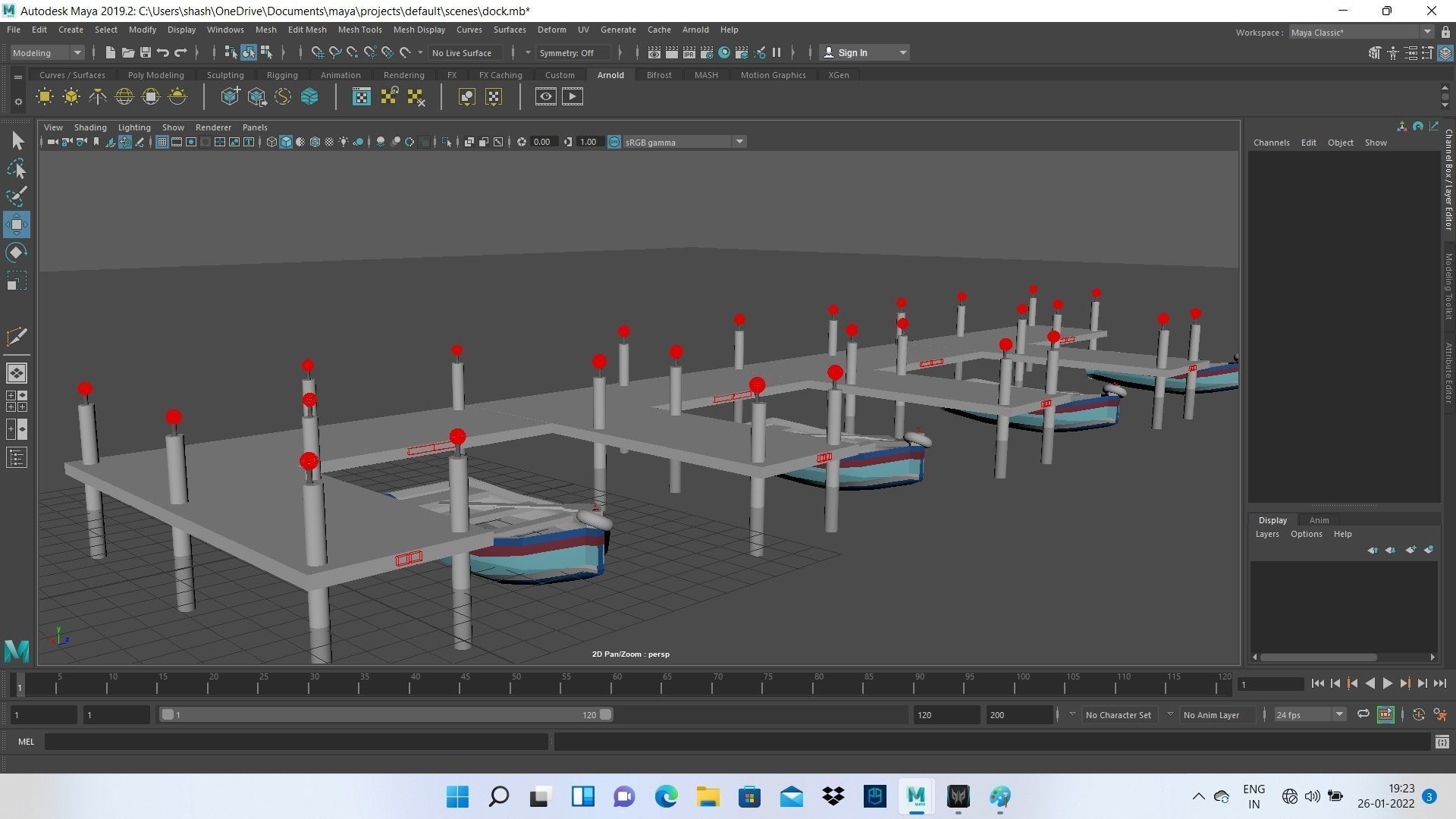 3D model Autodesk Maya Modelling Texturing And Lighting Of Dock VR / AR ...