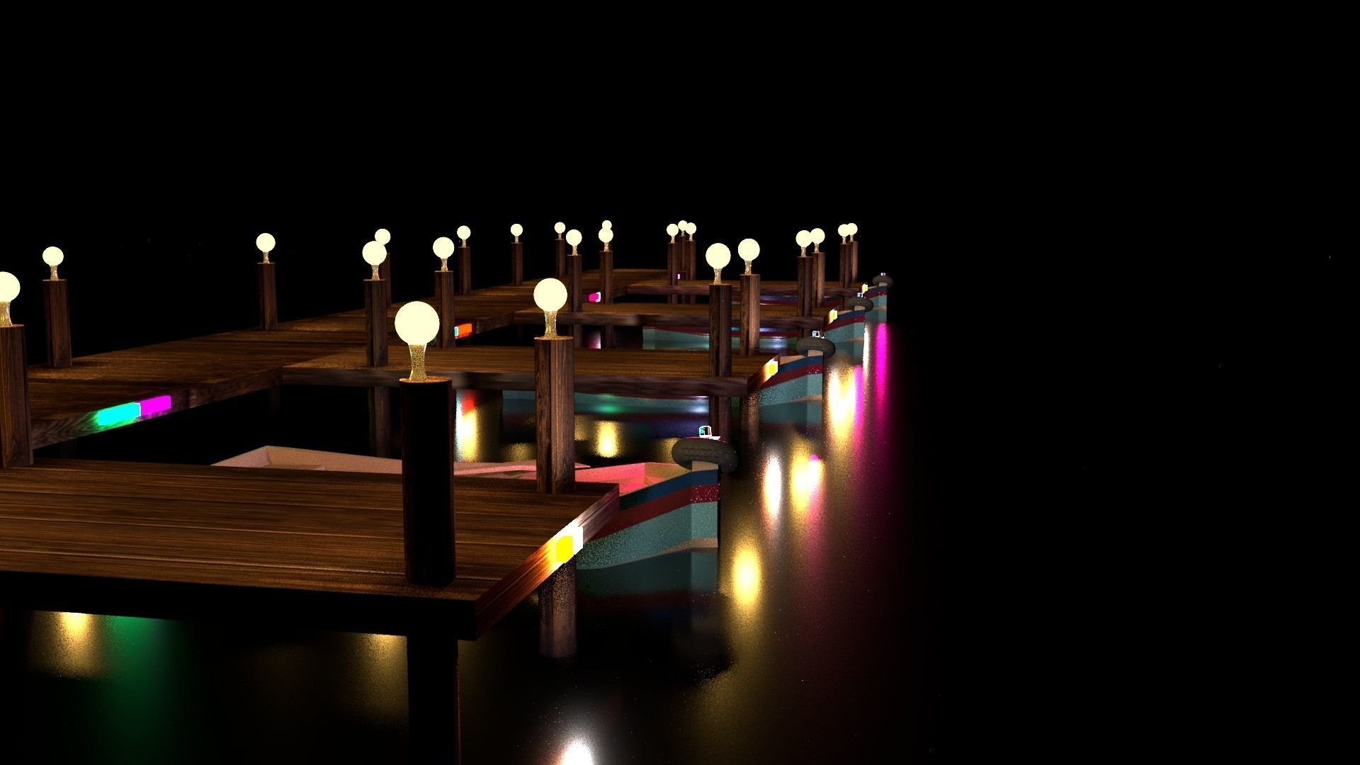 3D model Autodesk Maya Modelling Texturing And Lighting Of Dock VR / AR / low-poly | CGTrader