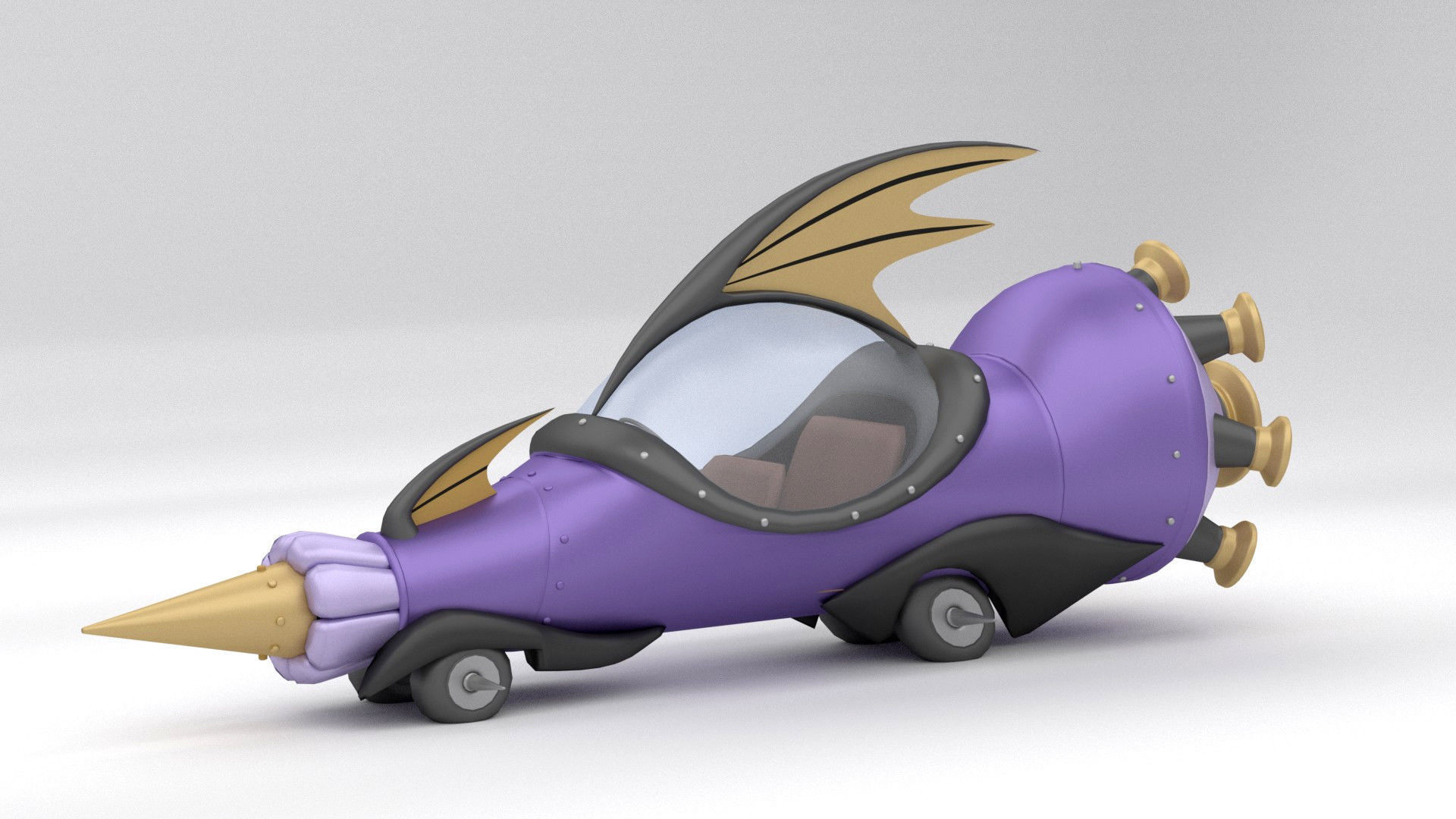 3D model The Mean Machine - Wacky Races VR / AR / low-poly | CGTrader