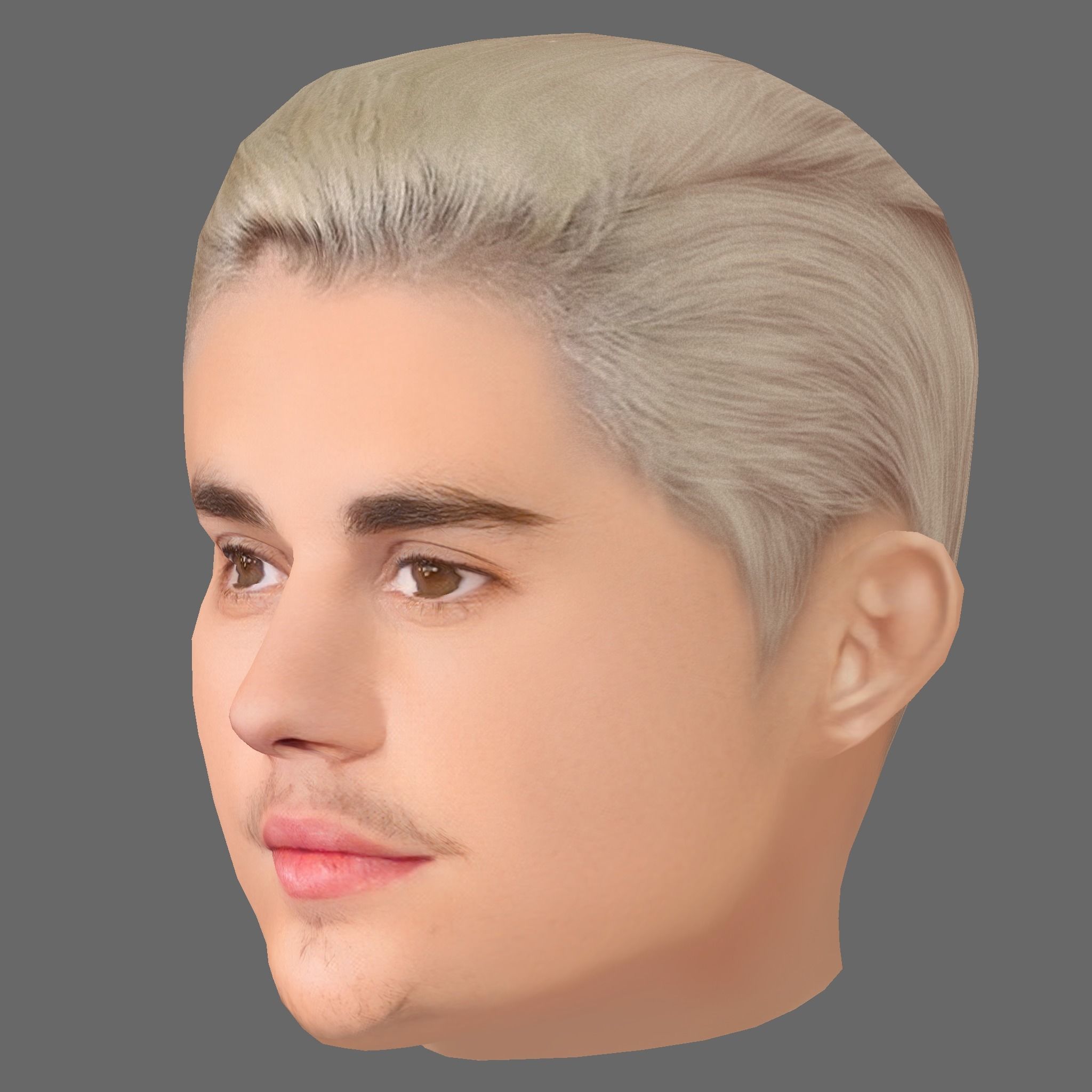 3D model Justin Bieber Head - Low poly head for game VR / AR / low-poly ...