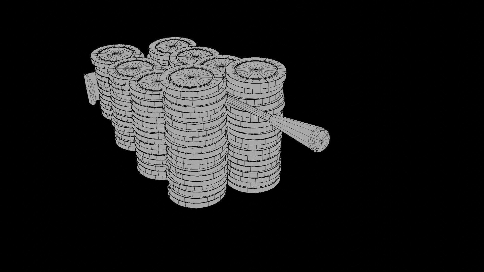 3D model roulette rake with 4k pbr textures with clean and dusty ...