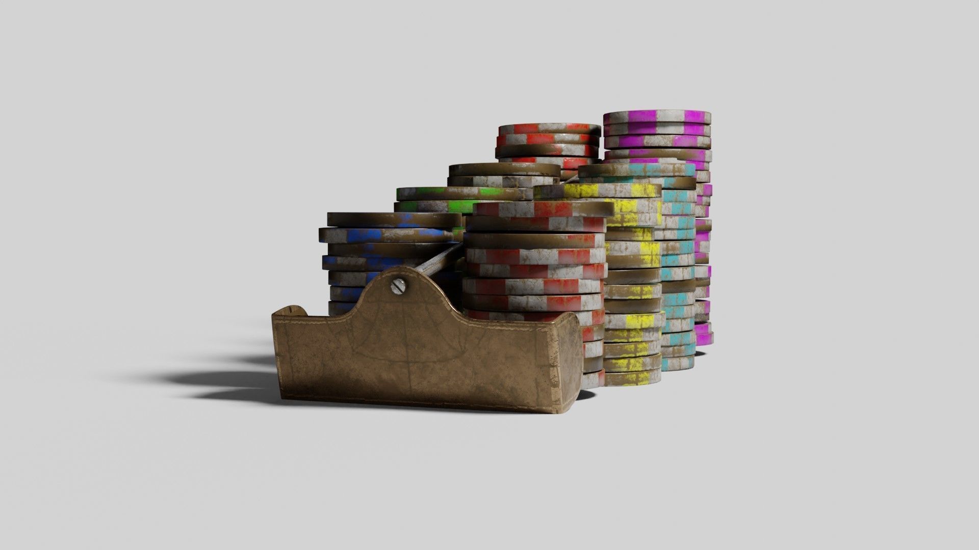 3D model roulette rake with 4k pbr textures with clean and dusty ...