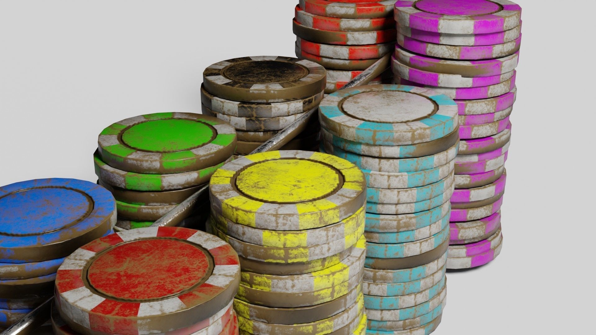 3D model roulette rake with 4k pbr textures with clean and dusty ...