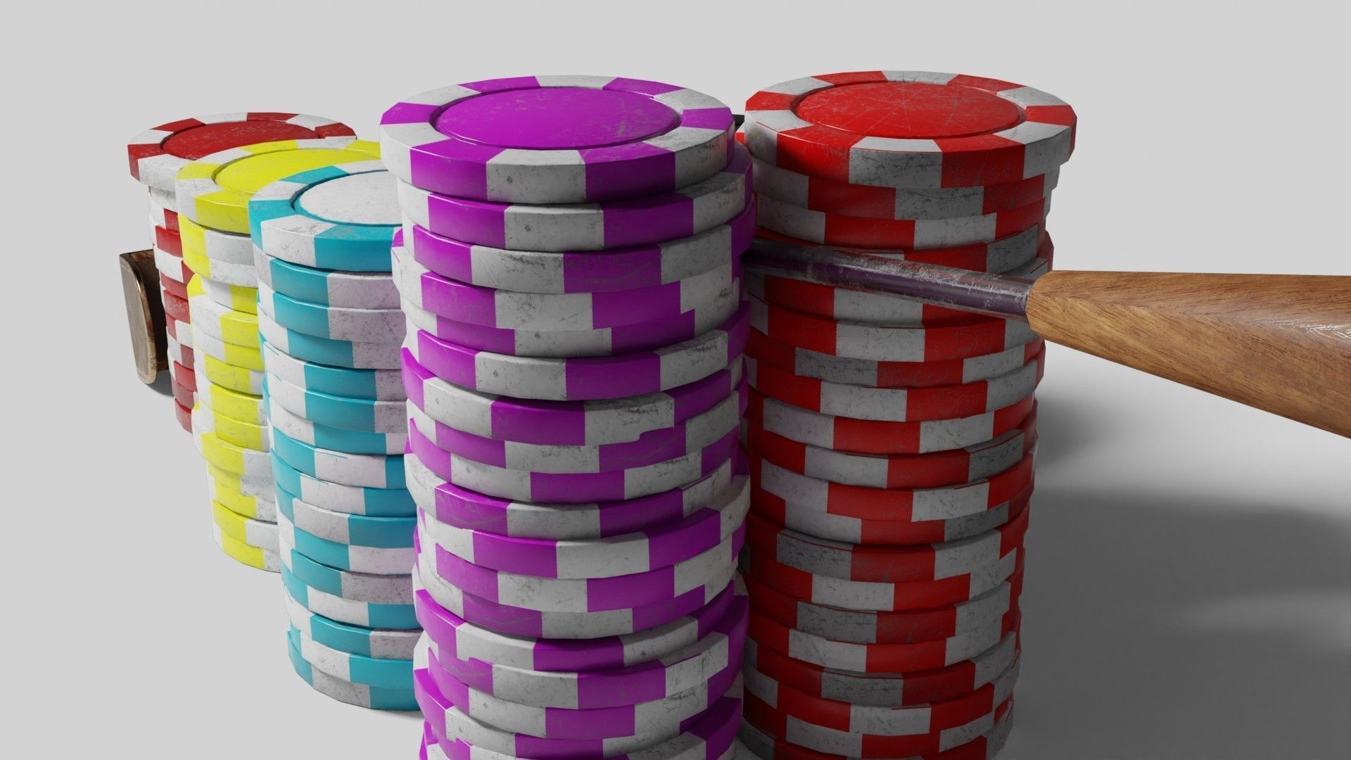 3D model roulette rake with 4k pbr textures with clean and dusty ...