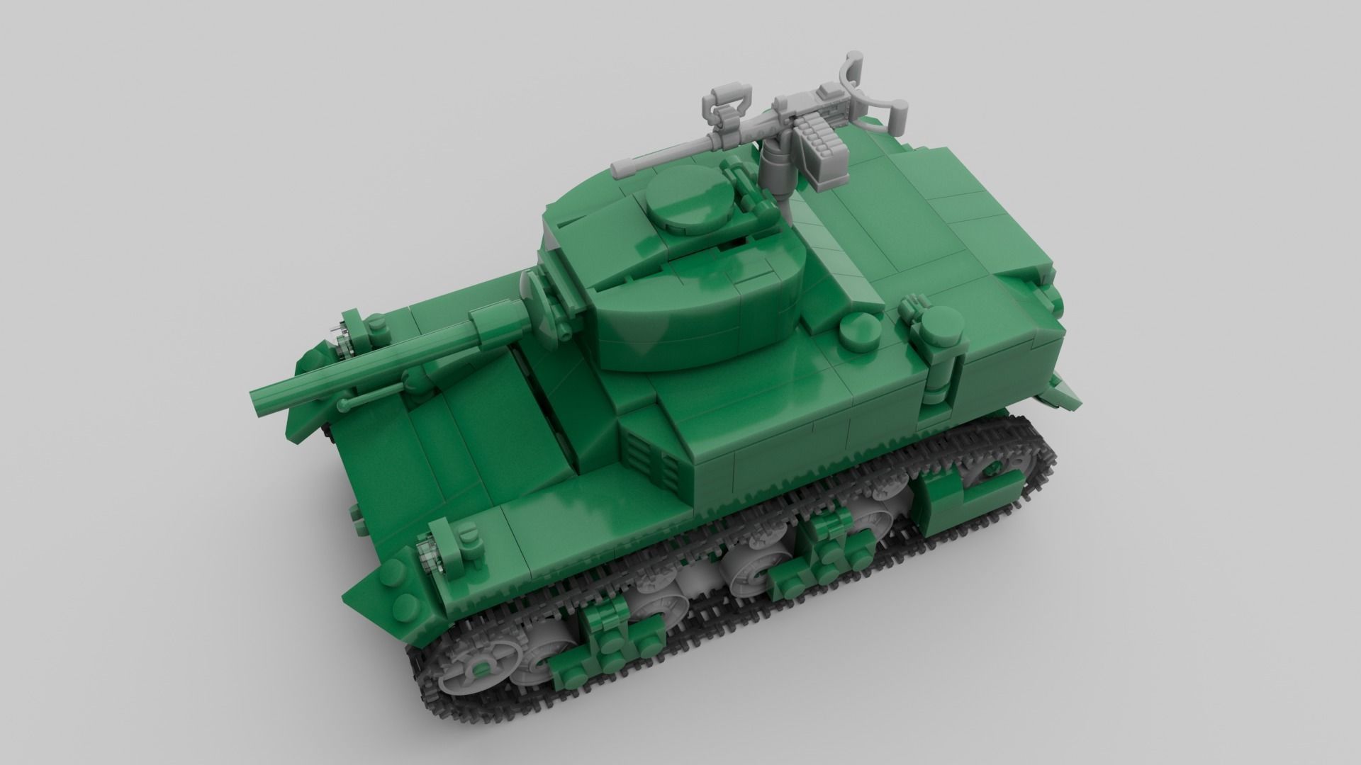 Rigged Lego M3A1 Tank 3D model | CGTrader