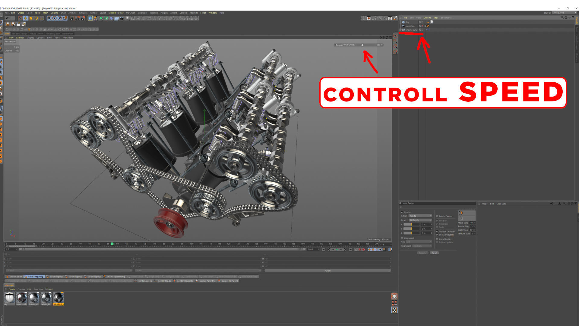 W12 Engine Working Animated 3D model animated rigged | CGTrader