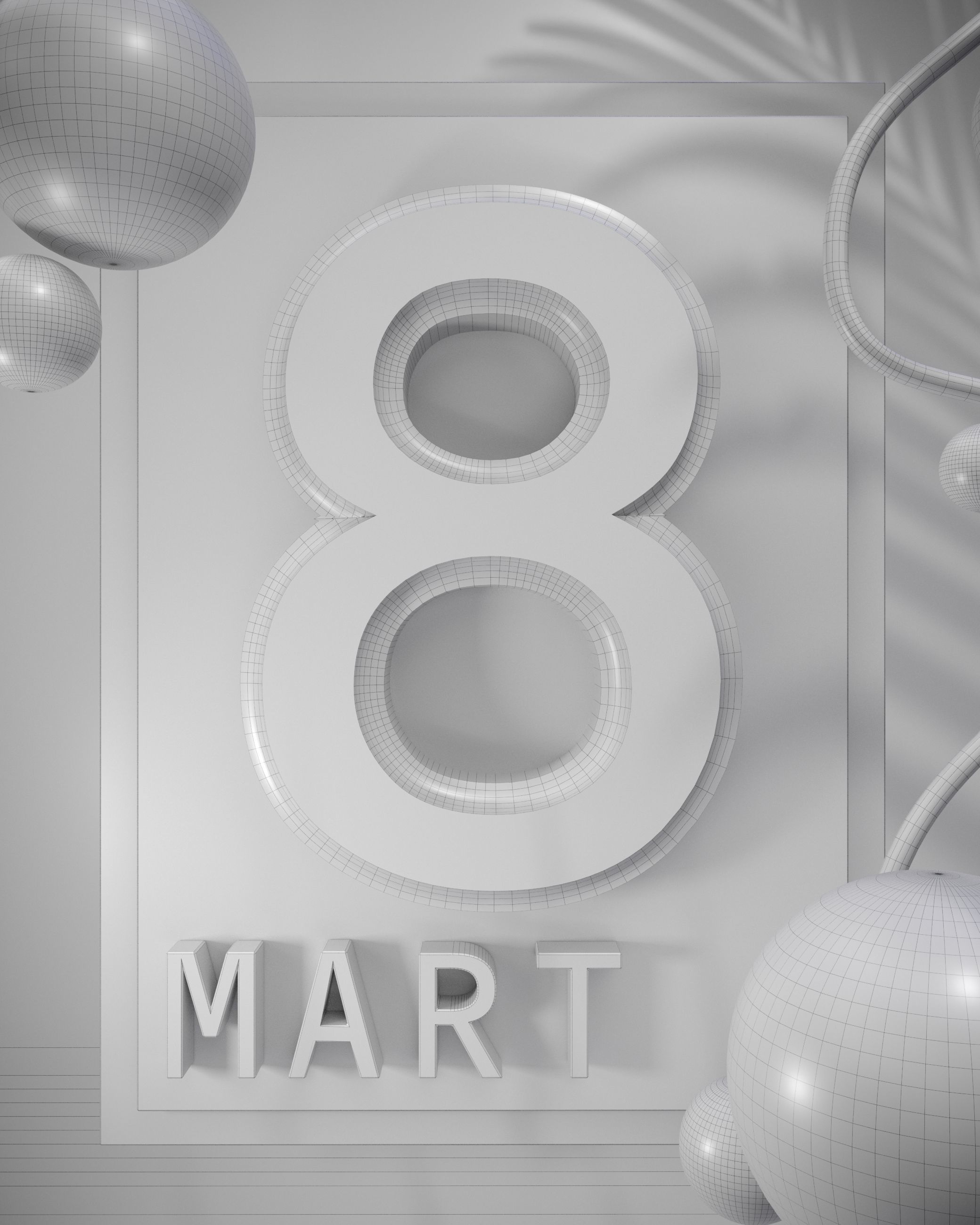 March 8 number mart 3D model | CGTrader