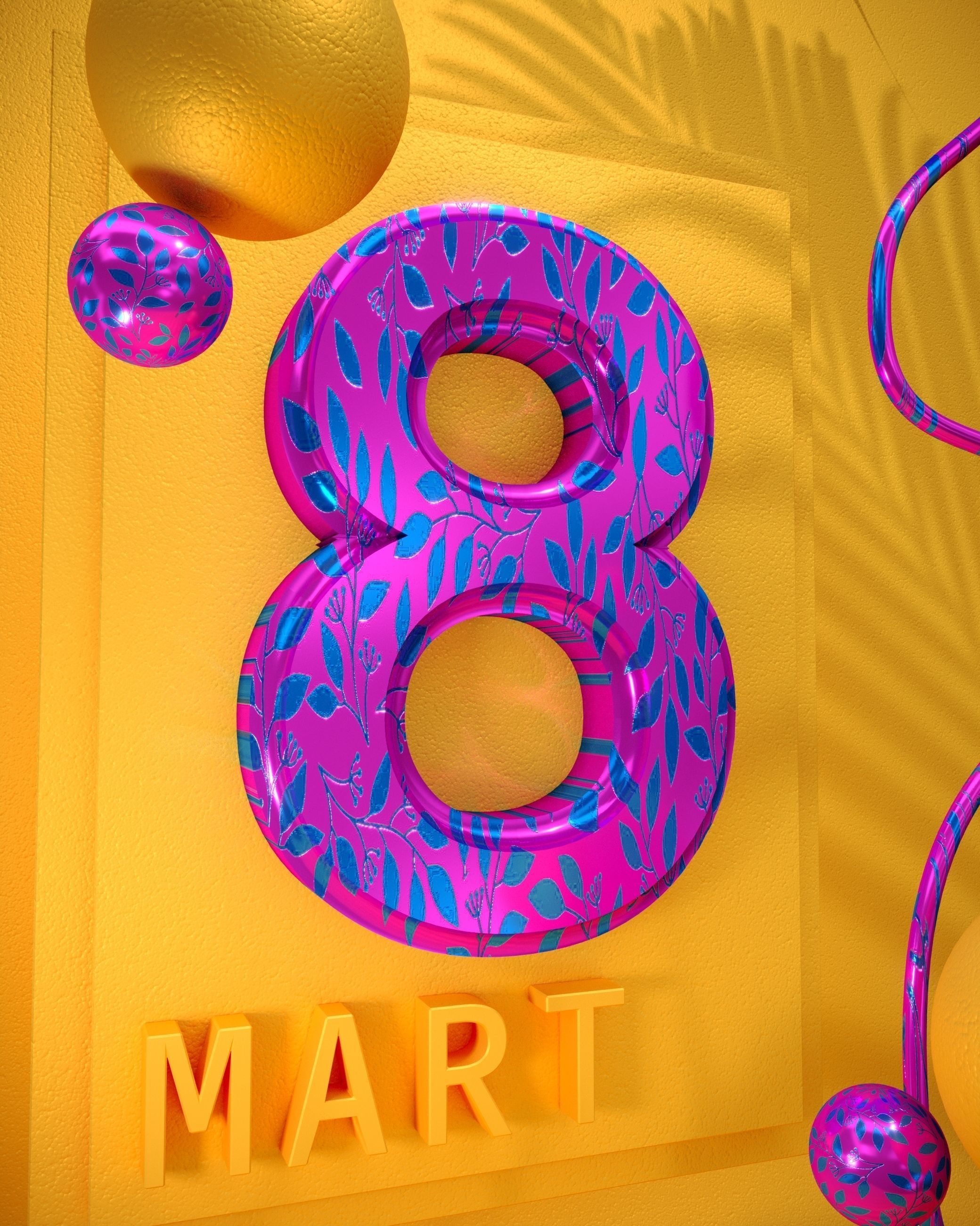 March 8 number mart 3D model | CGTrader