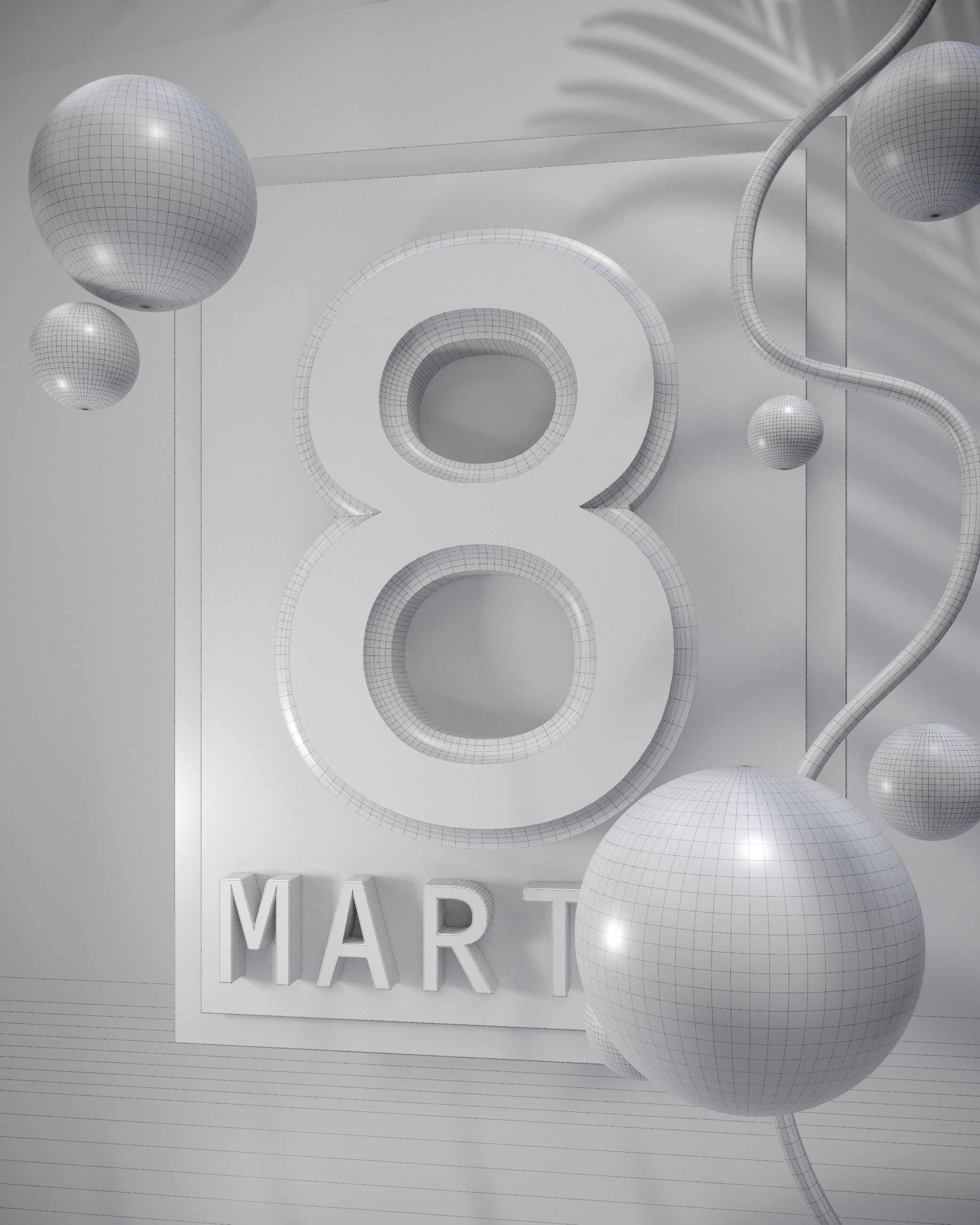 March 8 number mart 3D model | CGTrader