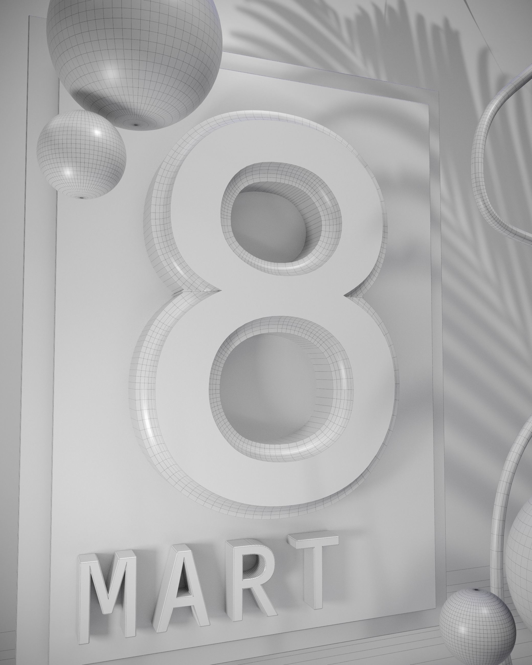 March 8 number mart 3D model | CGTrader