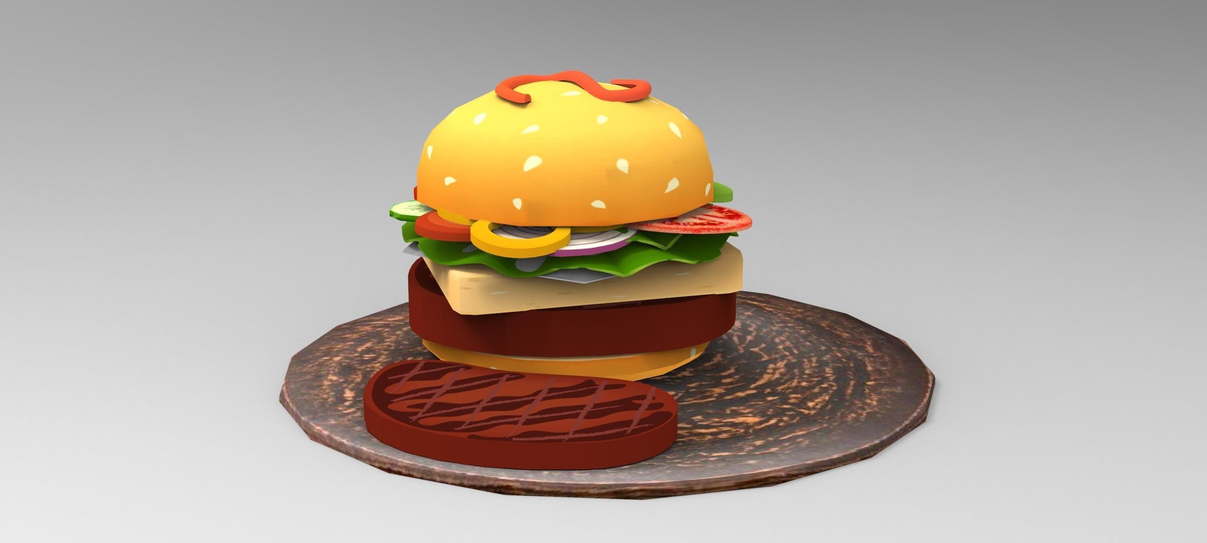 Burger 3D free VR / AR / low-poly 3D model | CGTrader