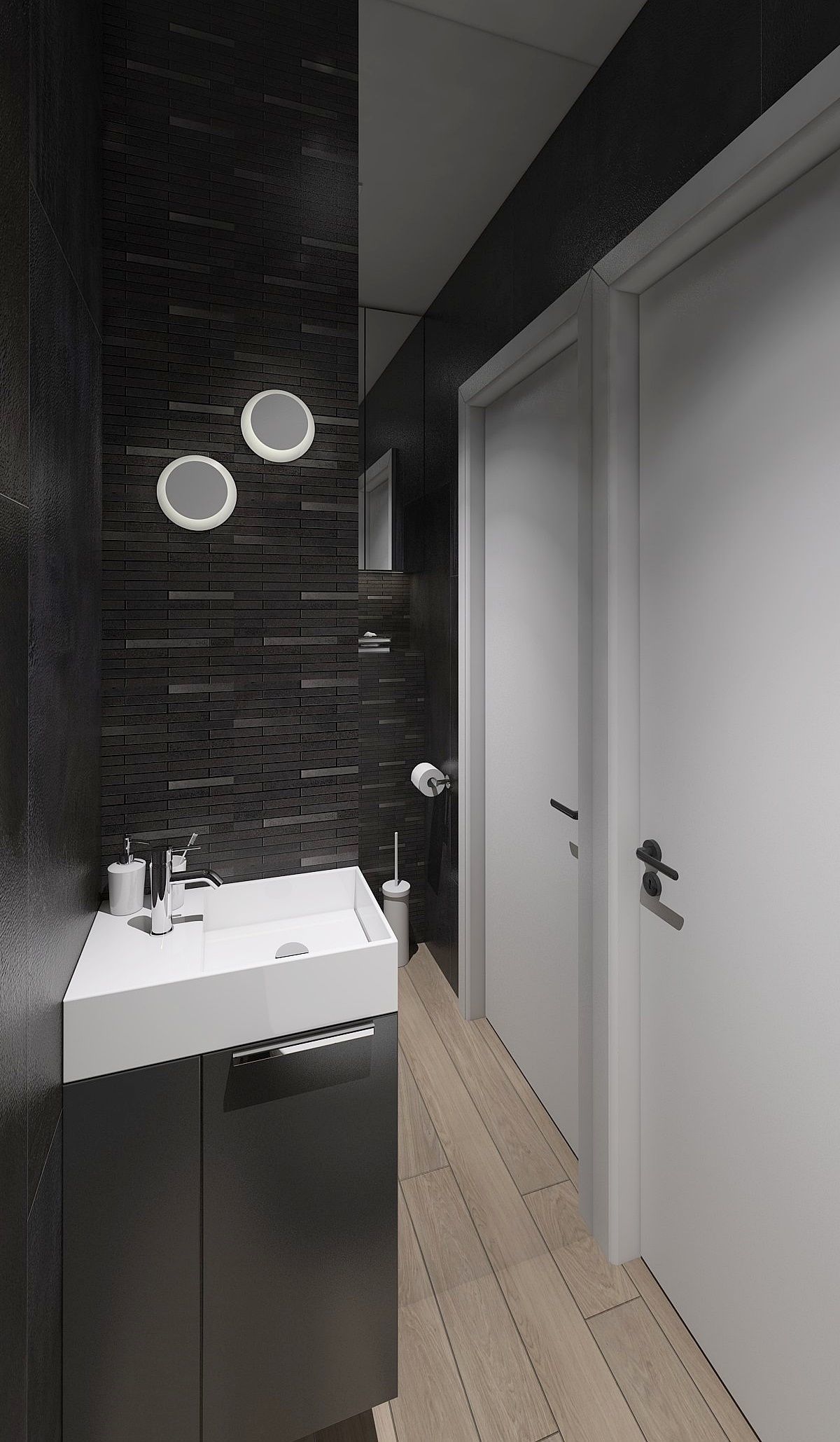 Small toilet with dark tiles free 3D model | CGTrader
