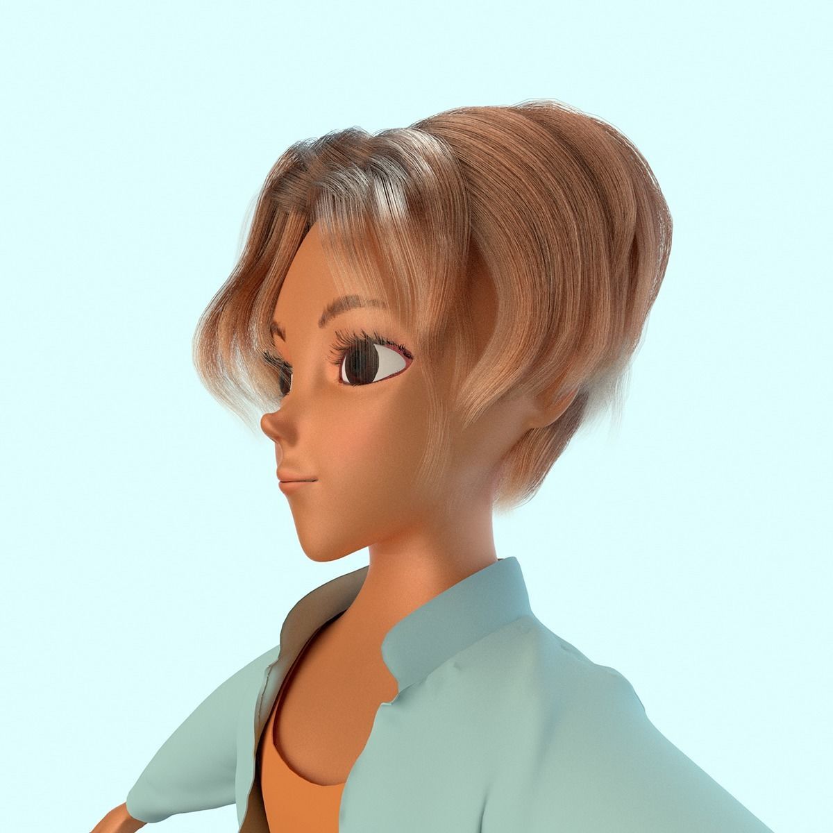 Bosy cinema 4D Character Girl 3D model rigged | CGTrader
