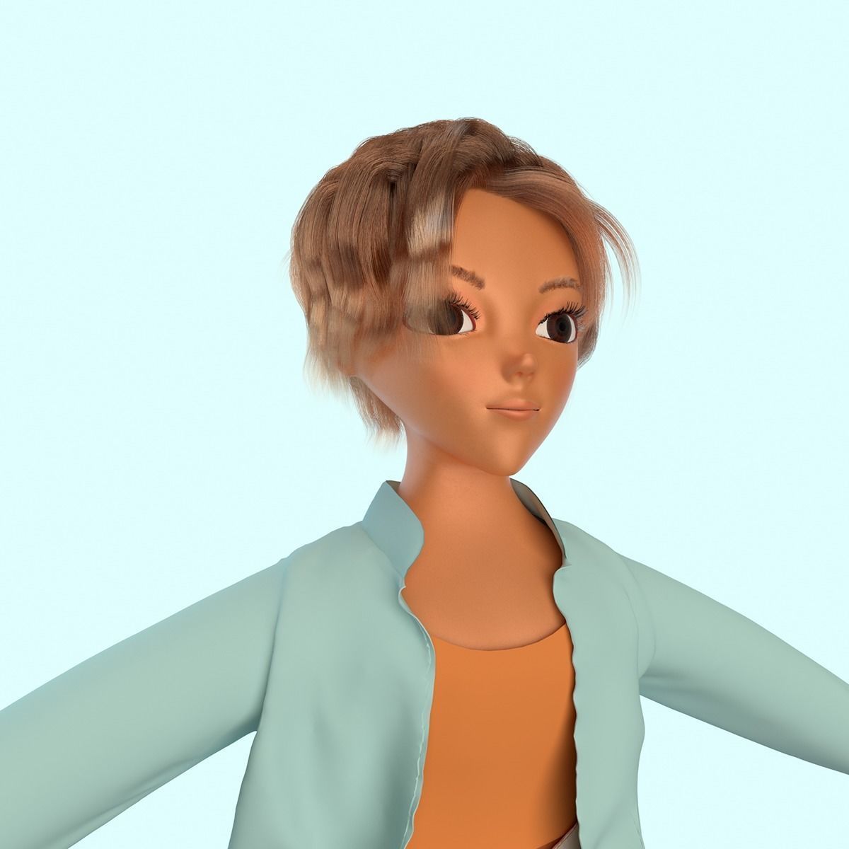 Bosy cinema 4D Character Girl 3D model rigged | CGTrader