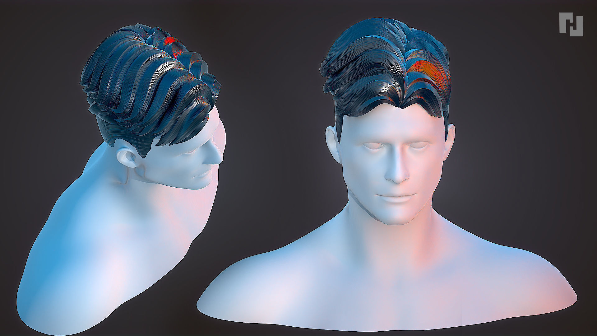 3D model Male hair pack VR / AR / low-poly | CGTrader