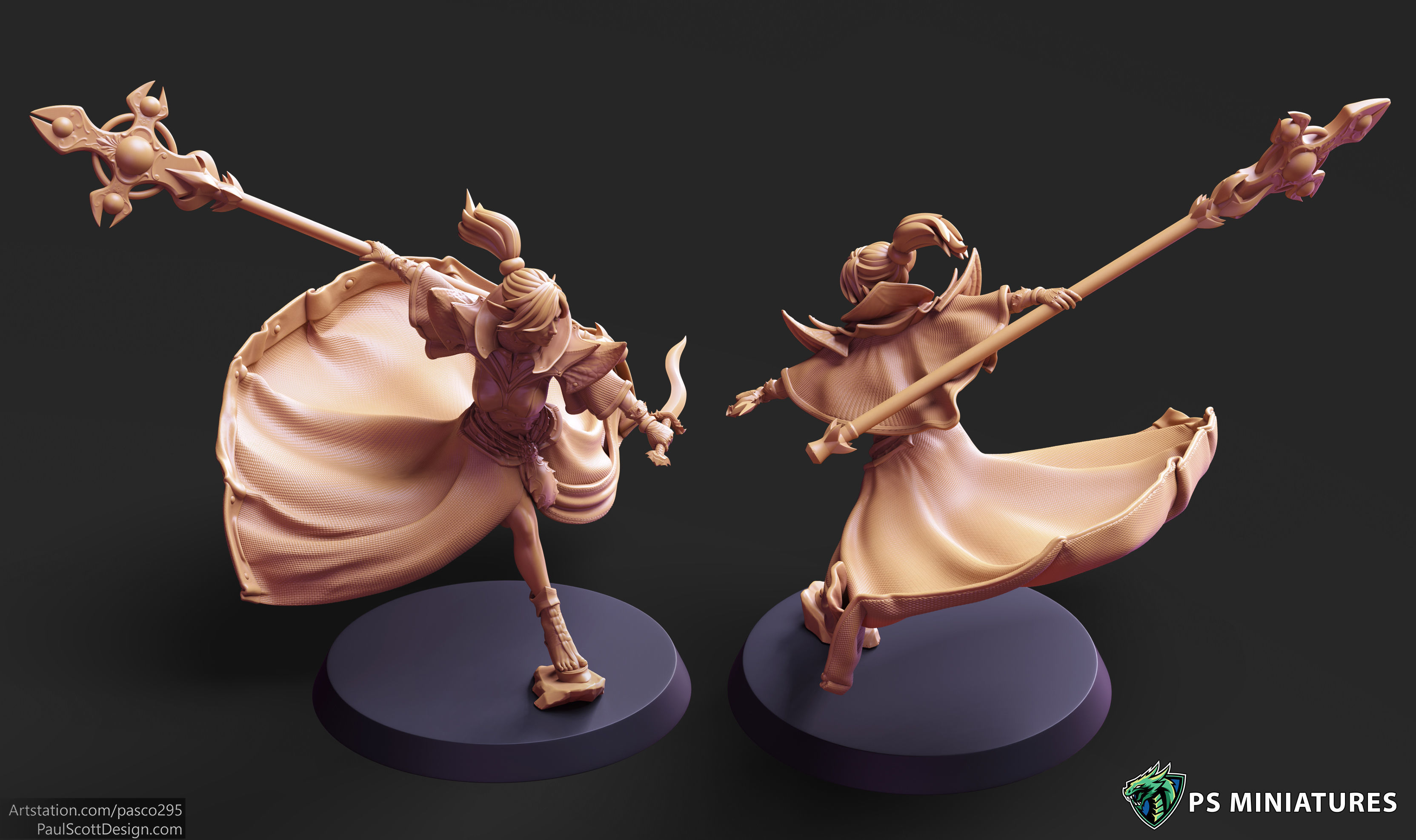 Drow Cleric Pose 2 - 4 Variants and 2 Pinups 3D model 3D printable ...
