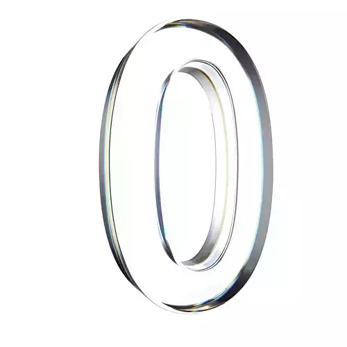 number glass o 3D model | CGTrader