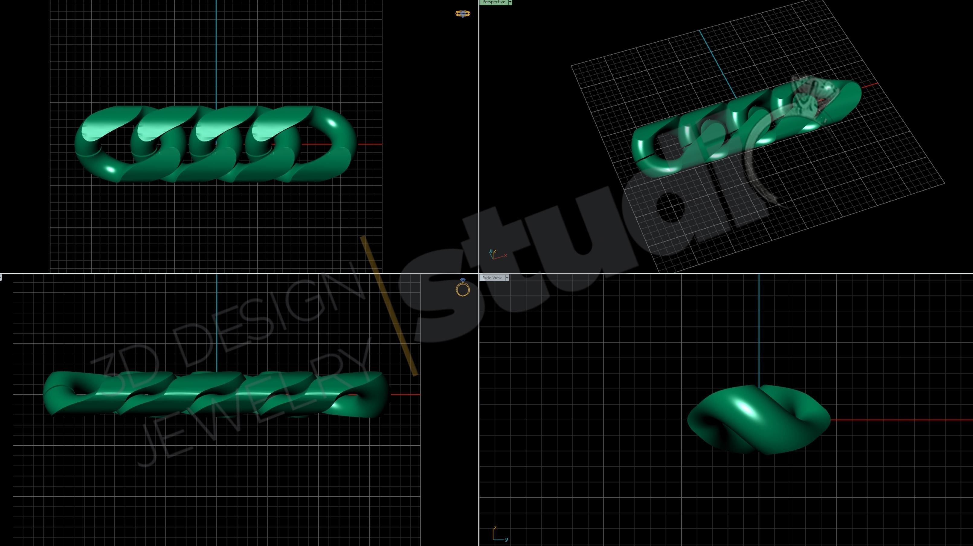 Miami cuban chain 3d model 3D model 3D printable | CGTrader