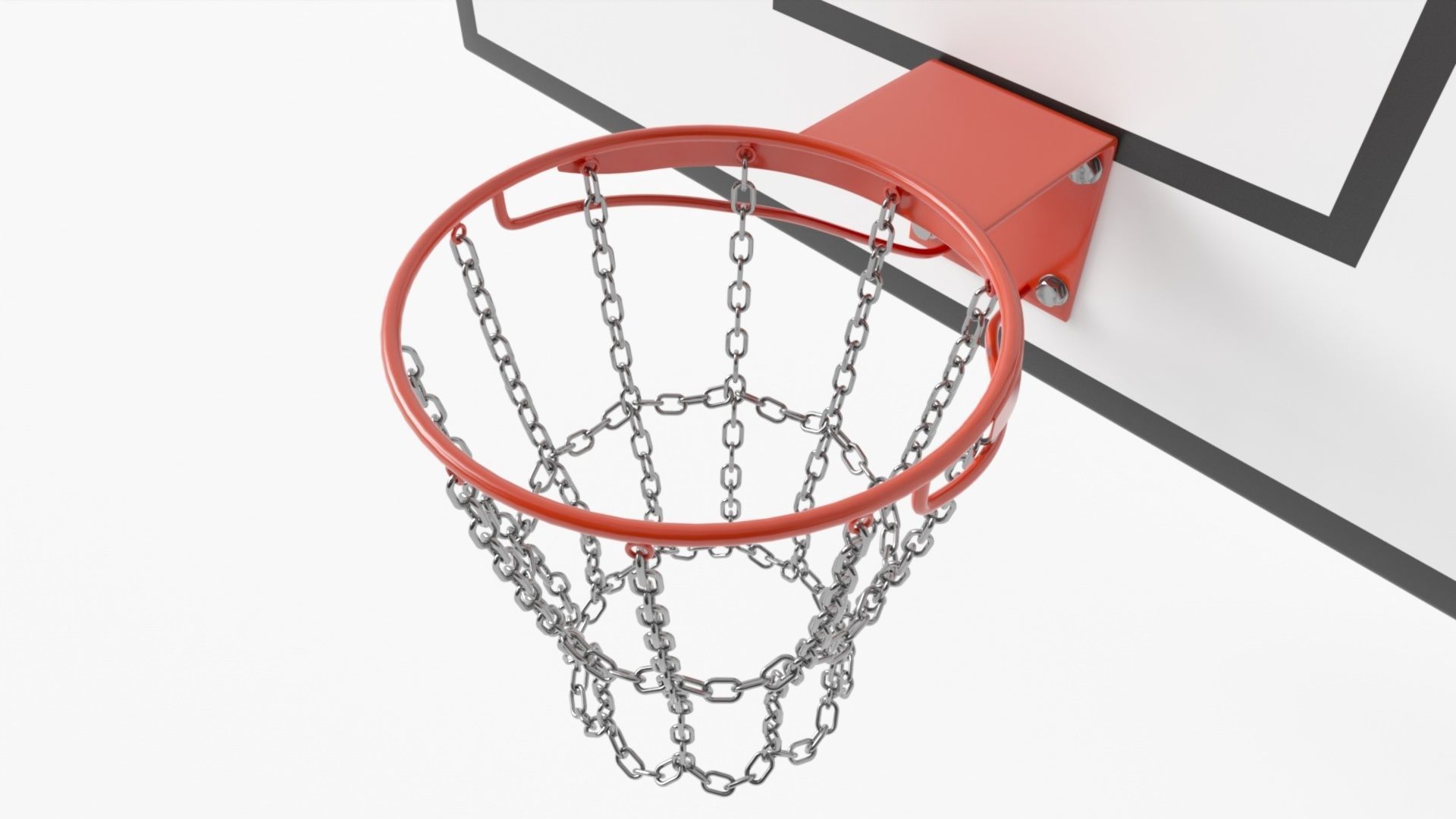 Basketball Hoop With Chain Net 3D model | CGTrader