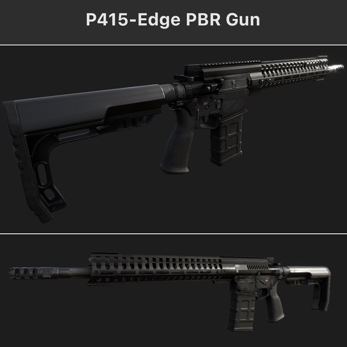 P415-Edge PBR Gun 3D model | CGTrader