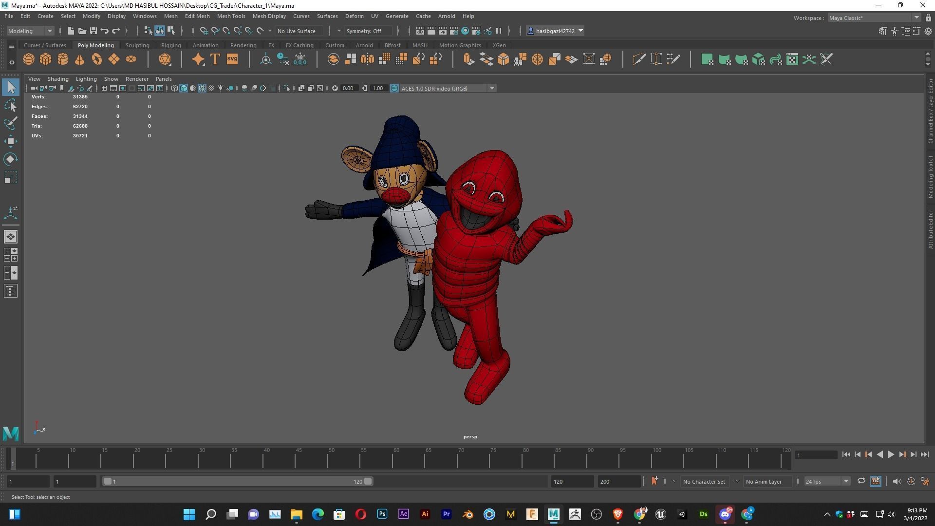 3D model Cartoon Character 3D Modeling for 3D Print 3d animation ...