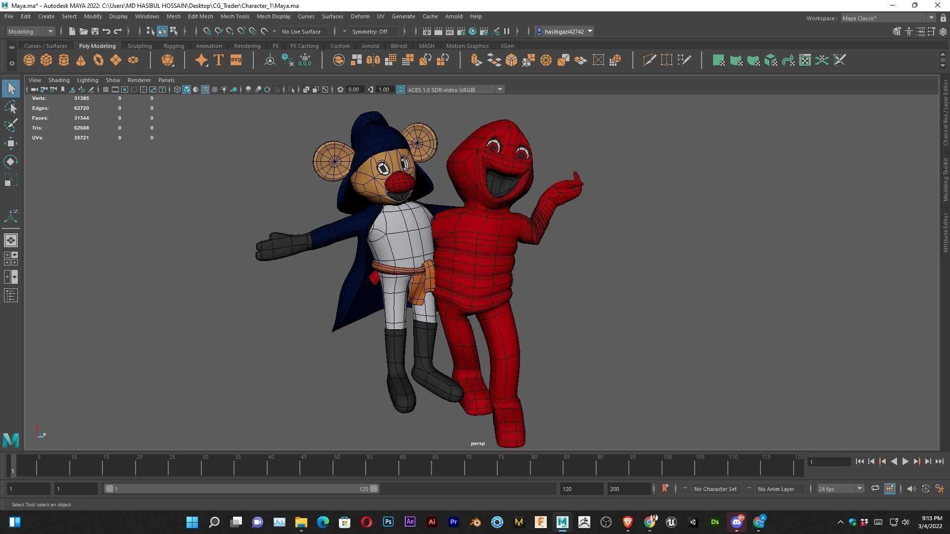 3D model Cartoon Character 3D Modeling for 3D Print 3d animation ...
