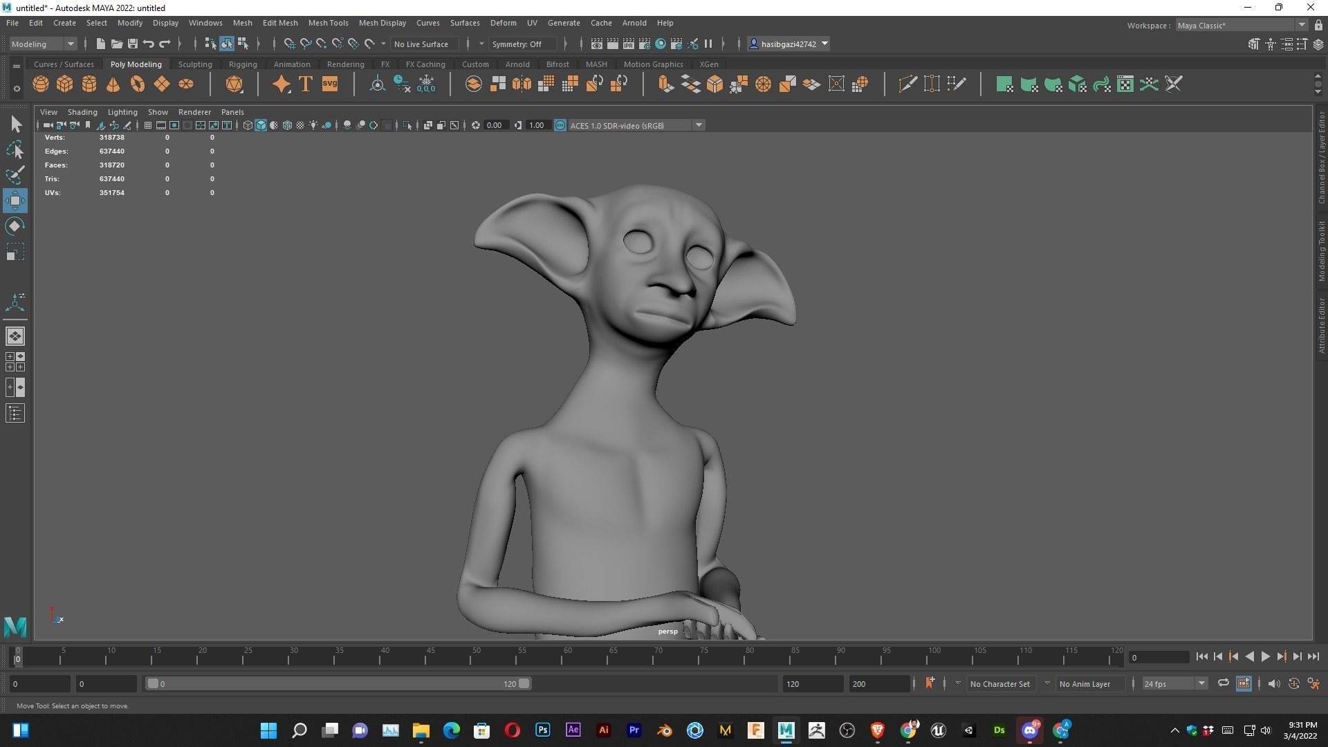 3D model Dobby Character Modeling for 3D Print and 3d cartoon VR / AR ...