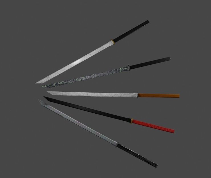 5 Different Types Of Katana free VR / AR / low-poly 3D model | CGTrader