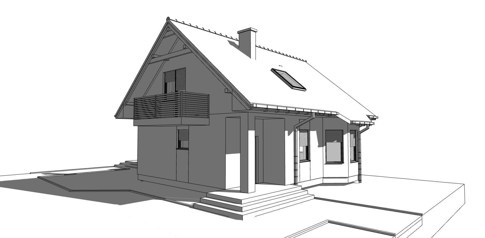 simple house model with gable roof 3D model | CGTrader
