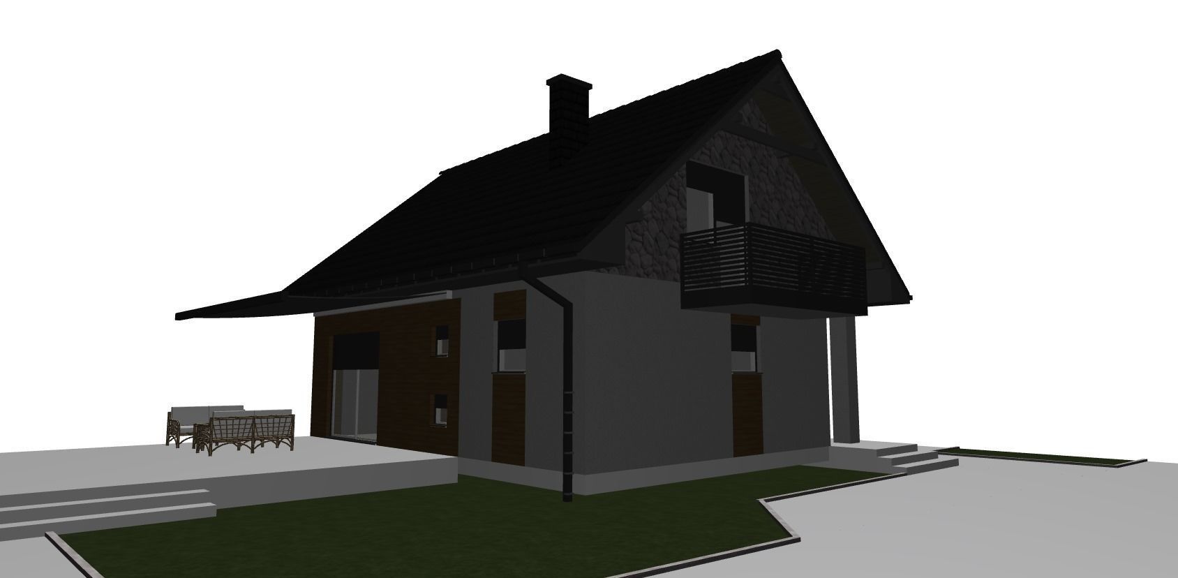 simple house model with gable roof 3D model | CGTrader