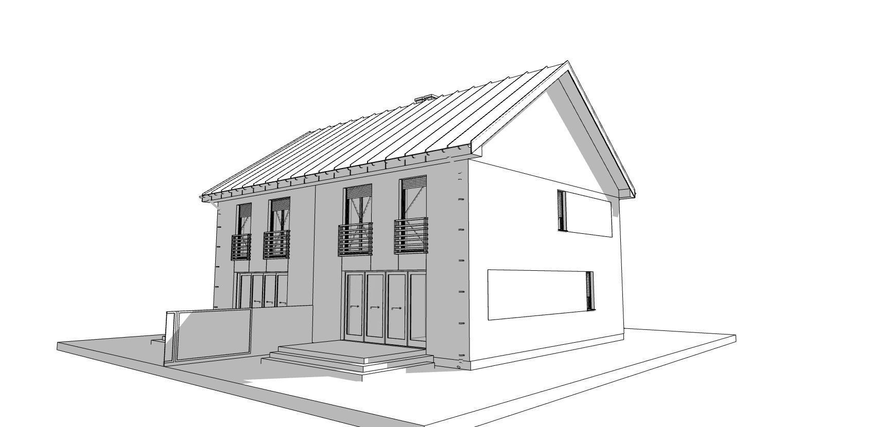 very different two flats double house 3d model for developer 3D model ...