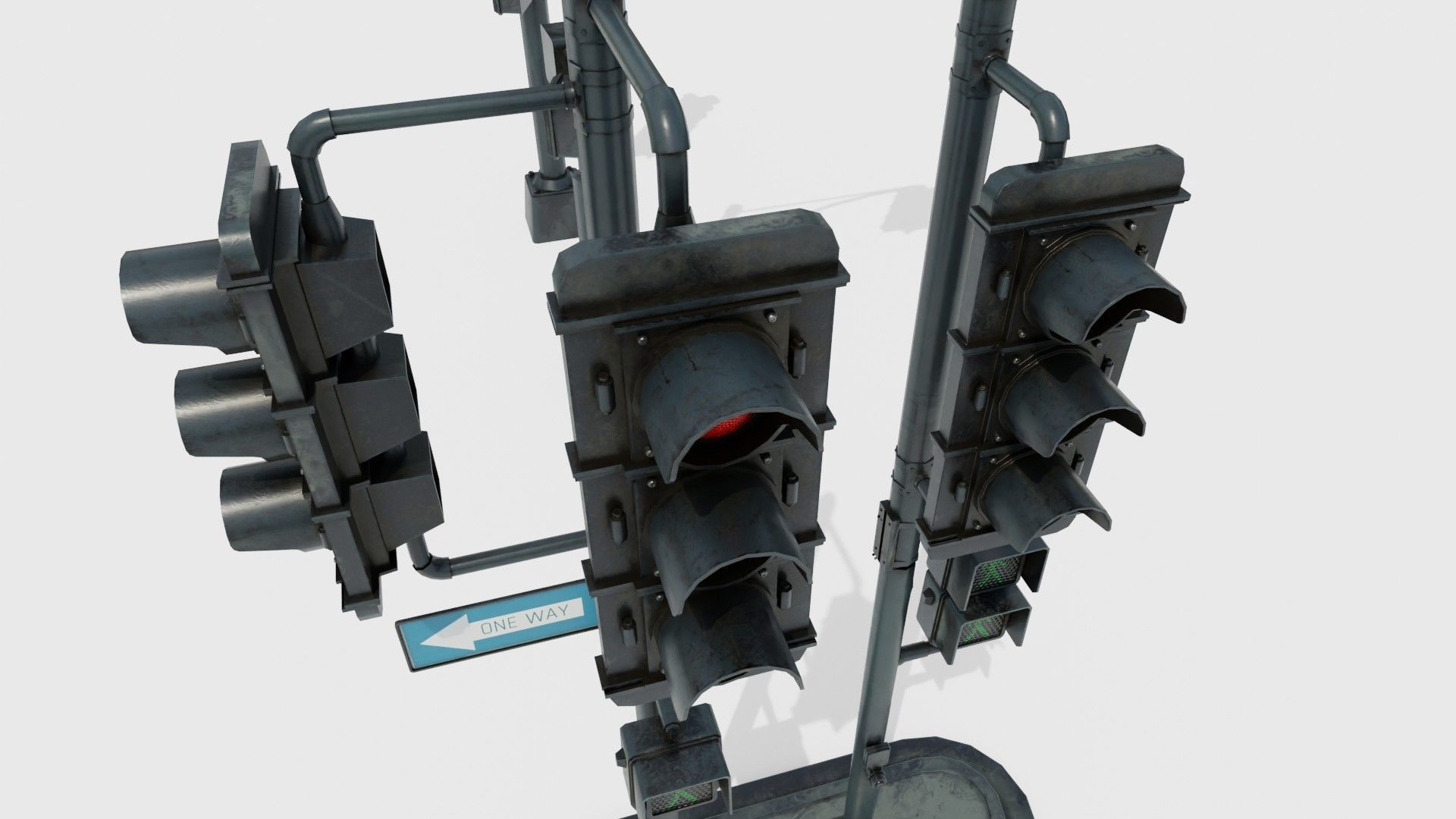 3D model traffic lights with 4k pbr texture clean and dirty textures VR ...