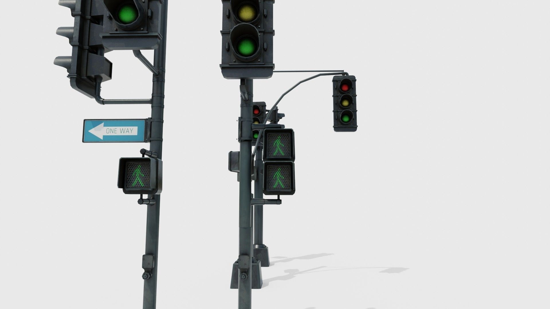 3D model traffic lights with 4k pbr texture clean and dirty textures VR ...